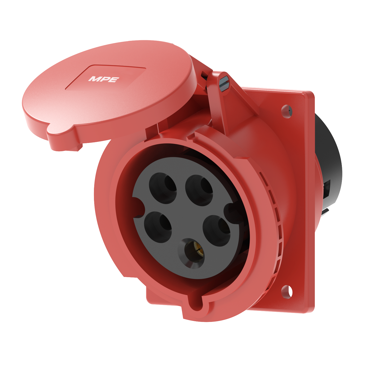 Ổ cắm loại cố định bắt trên bảng điện xéo 5 cực, 32A, IP44 mã MPN2-425